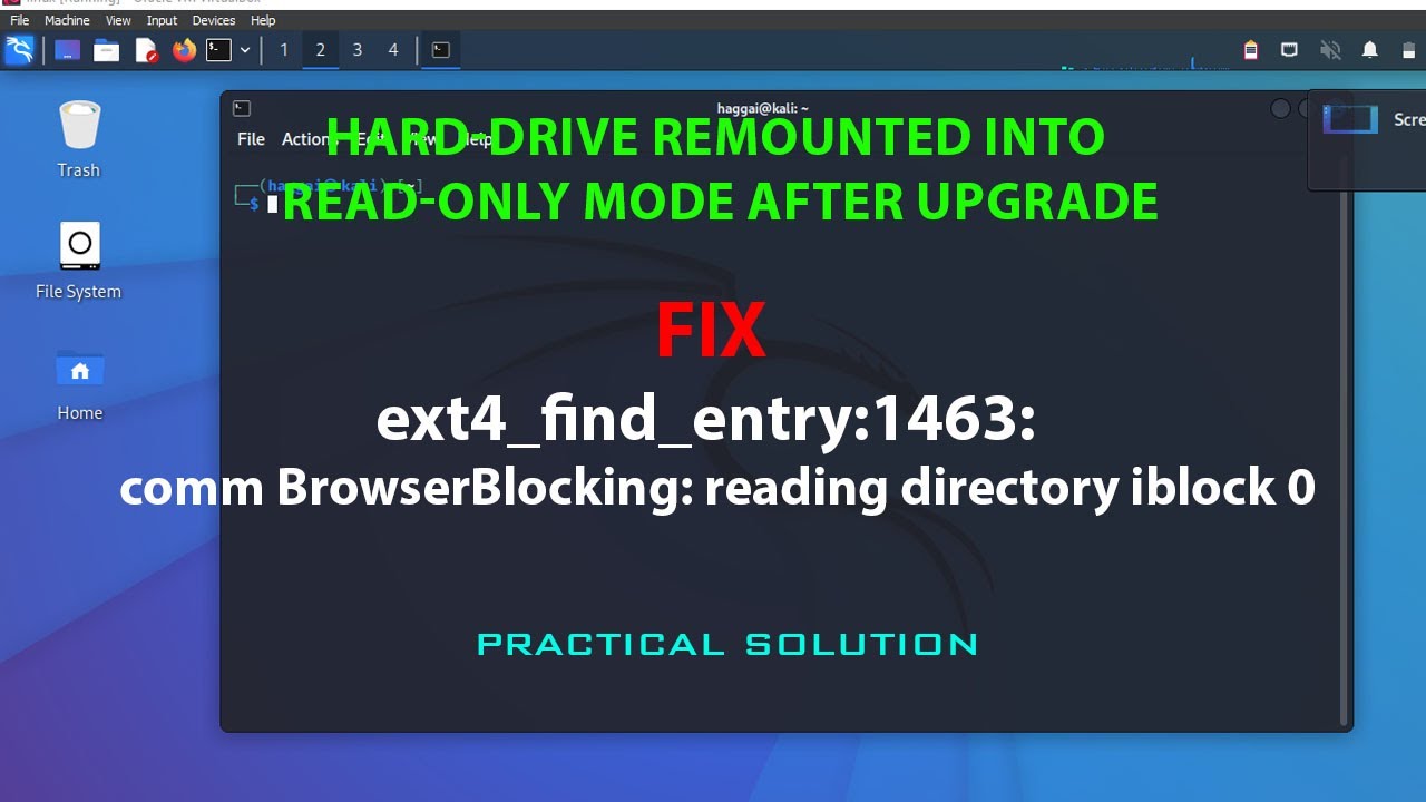 LINUX ERROR FIX Ext4 find entry 1463 Inode 5506117 Comm LINUX ERROR FIX Ext4 find entry 1463 Inode 5506117 Comm