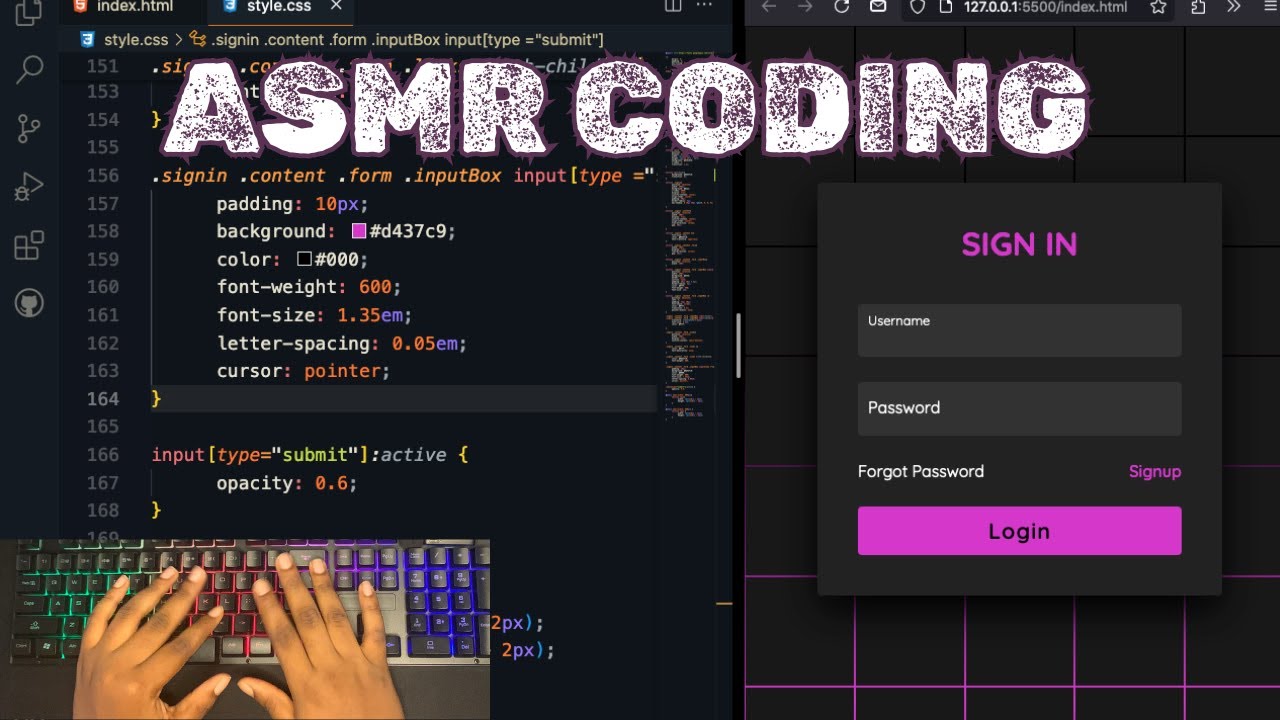 Asmr Coding Animated Login Form Htmland Css Only No Talking Youtube