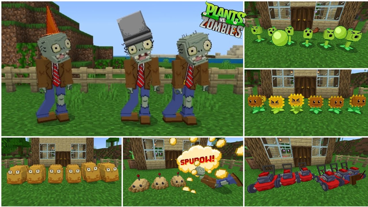 Plants vs Zombies (PVZ) Addon For MCPE 1.19 - YouTube