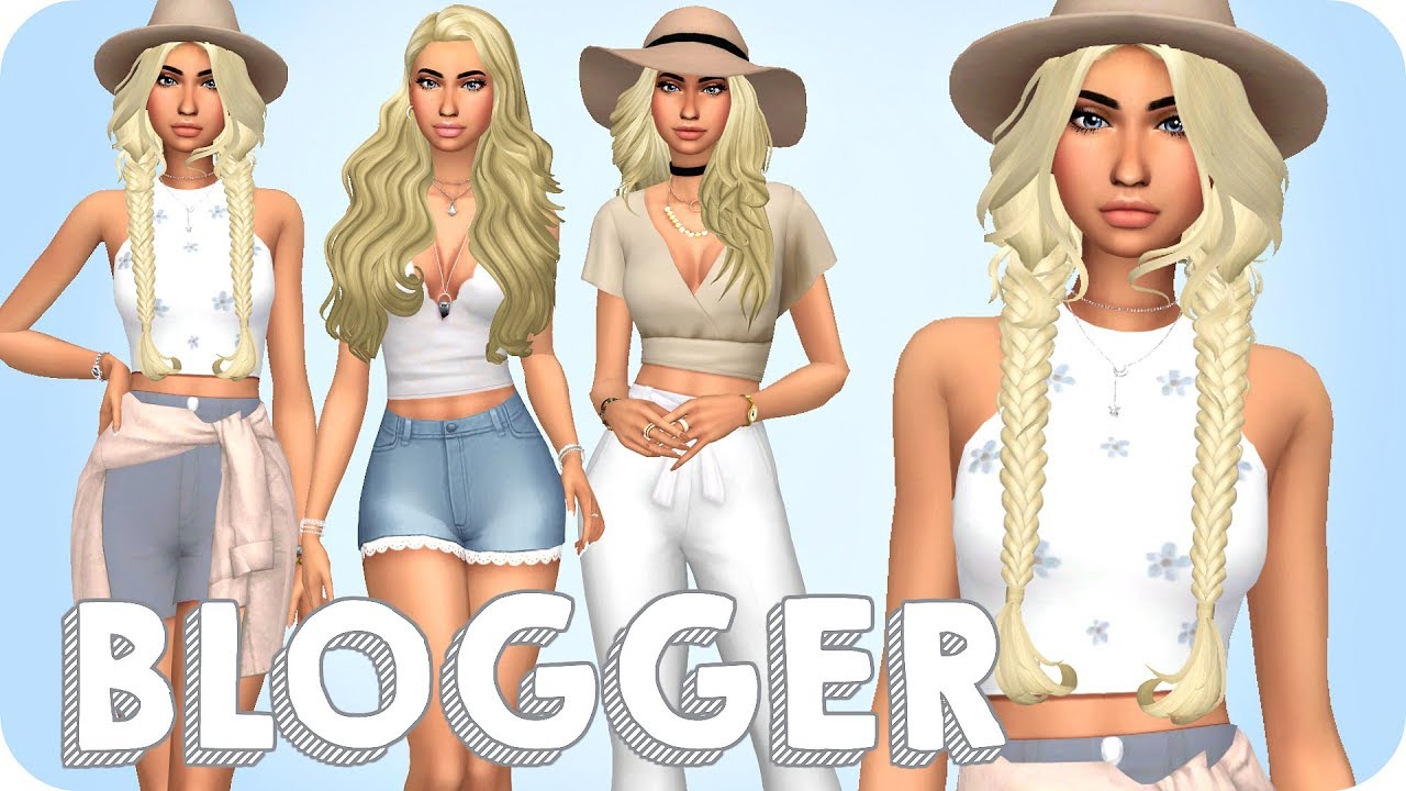 LA BLOGGER | Sims 4 Create A Sim + FULL CC LIST - YouTube