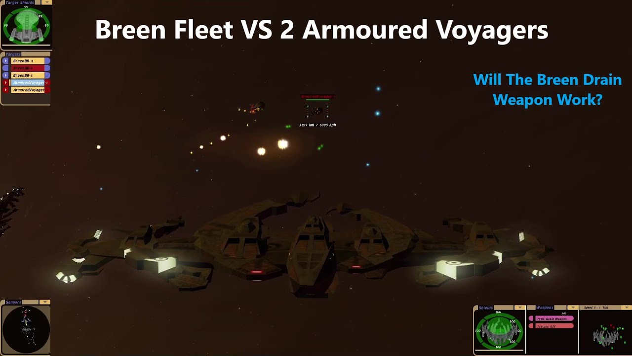 Breen Fleet VS 2 Armoured Voyager | Drain Weapon! | Star Trek Bridge ...