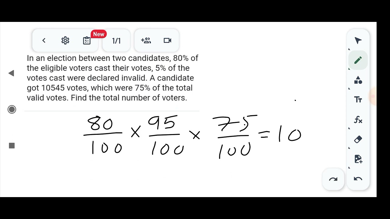 In an election between two candidates 80% of the eligible voters cast ...