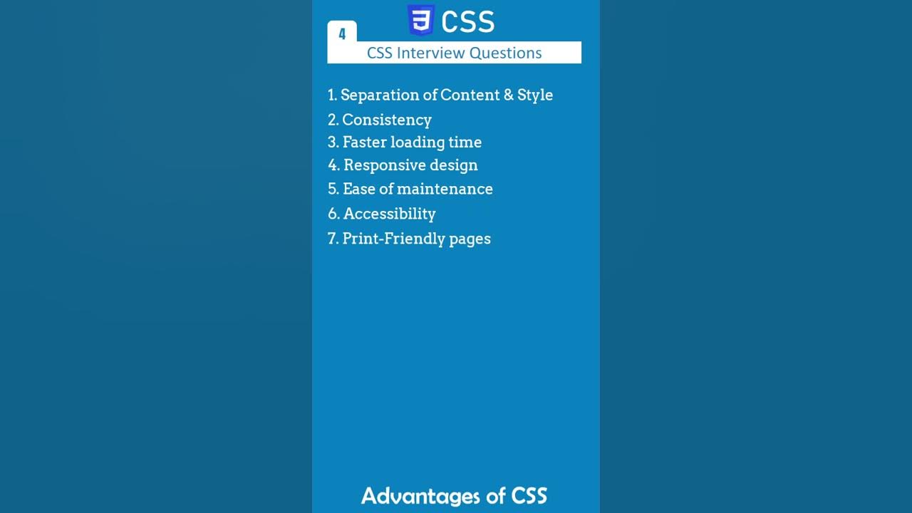 Advantages Of Css Css Coding Webdesign Css3 Cssinterview Short Shorts Advantages Cssmcq