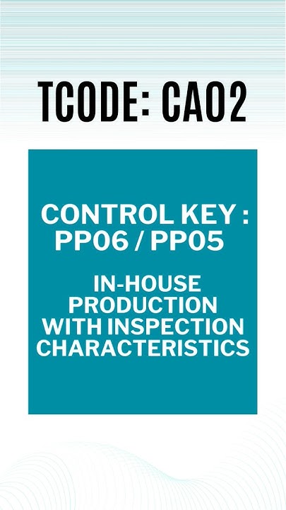 SAP QM | Control key : PP06 / PP05 in-house production with MIC | TCODE : CA02 #sapqm # ...