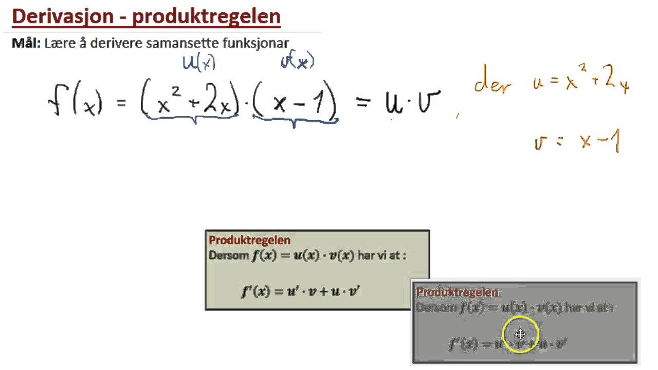 R1 Derivasjon - produktregelen - YouTube