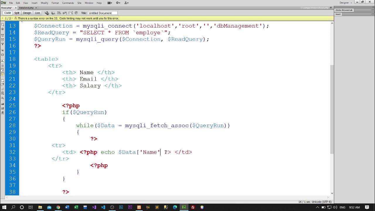 Fetching Data From Database | PHP - YouTube