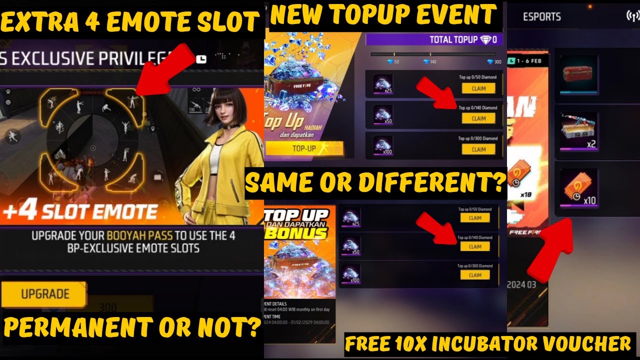 Free Fire Booyah Pass Extra 4 Emote Slot Permanent Or Not 🔥 ff ...