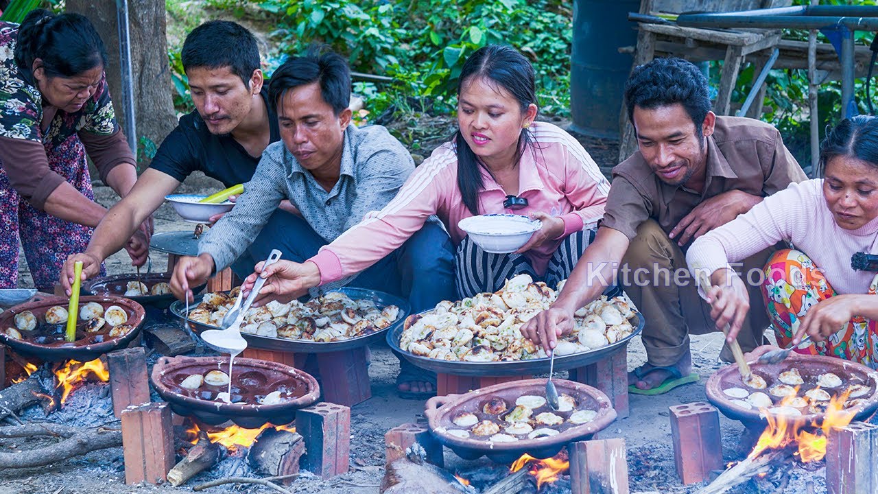 Traditional Habit Cooking Num Krok Chicken Core Recipe For Eating with ...