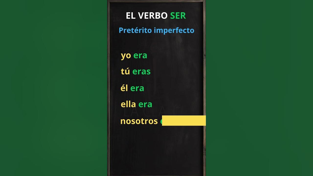 EL VERBO SER - Pretérito imperfecto - YouTube