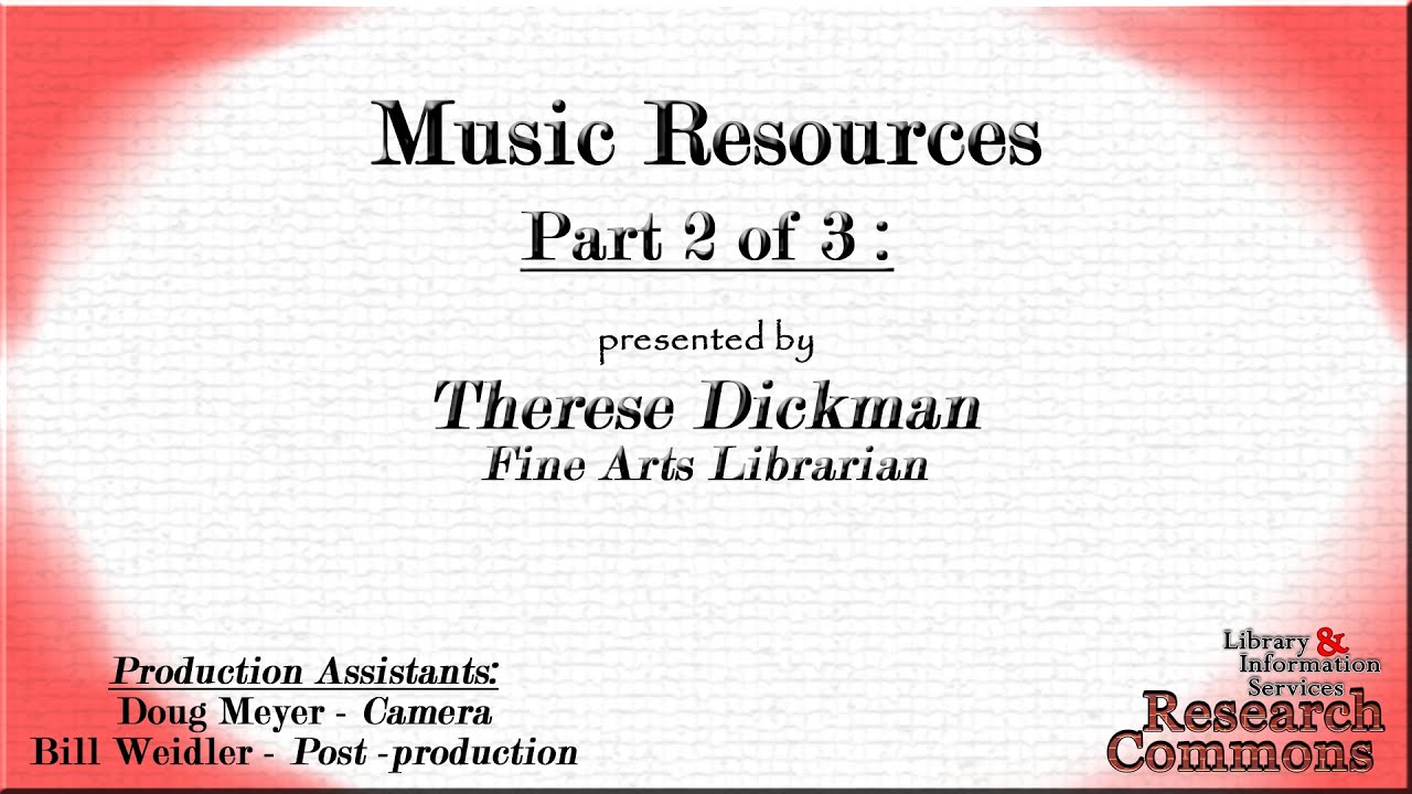 Library Music Resources - Part 2 of 3 - YouTube