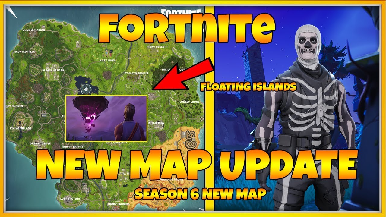 FORTNITE SEASON 6 NEW MAP UPDATE FLOATING ISLANDS, CORRUPTED AREAS ...