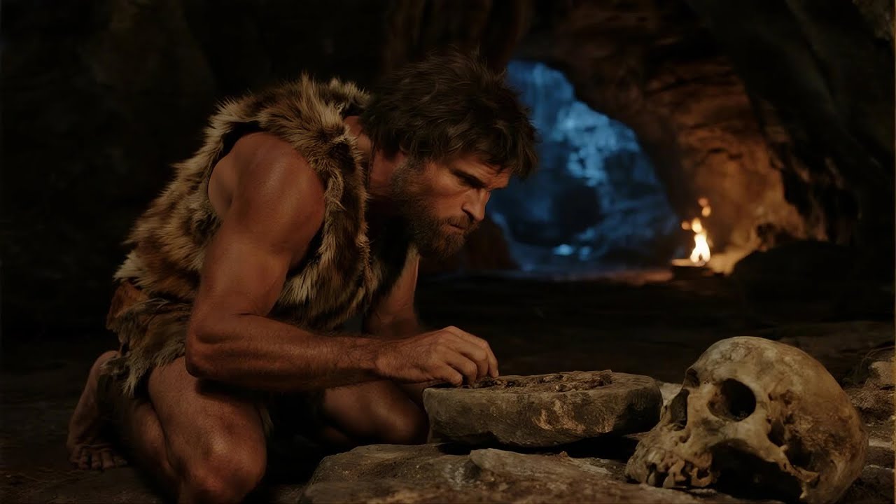 The difficult life in caves of primitive people in the Stone Age ...
