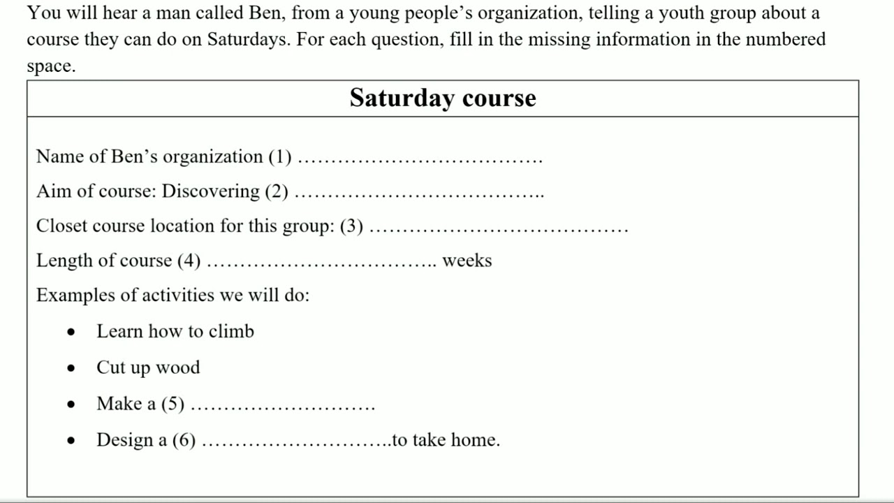 PET Preliminary English Test 4 - Listening Part 3 - YouTube