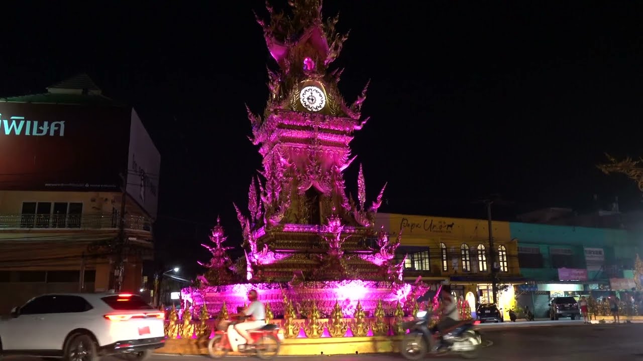Clock Tower light show in Chiang Rai, Thailand - YouTube