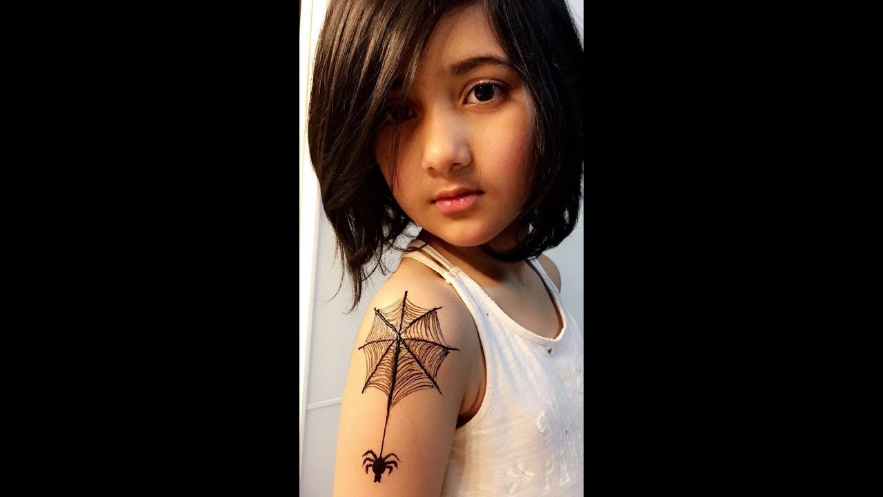 Easy Spider Web Halloween Henna Tattoo | DIY Temporary Tattoo | My ...