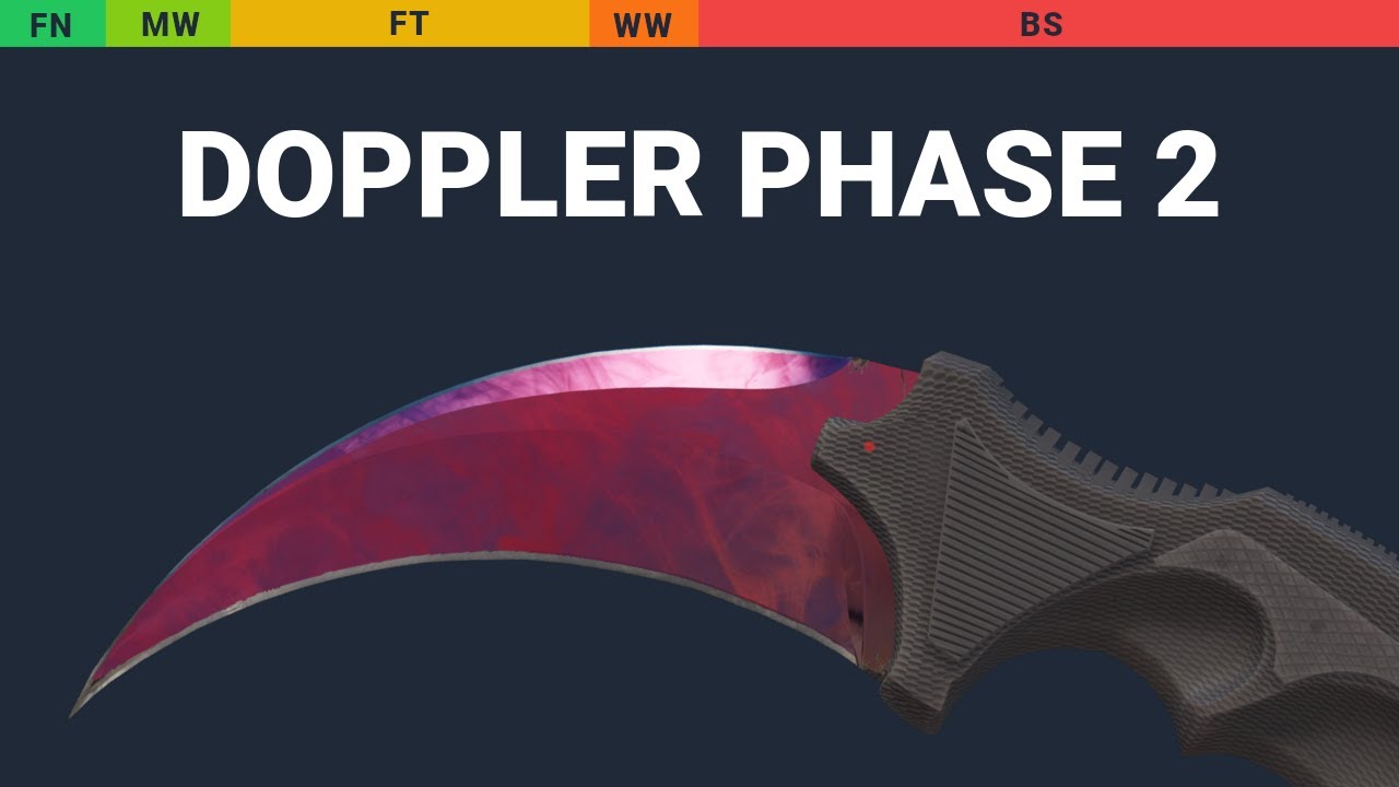 Karambit Doppler Phase 2 - Skin Float And Wear Preview - YouTube