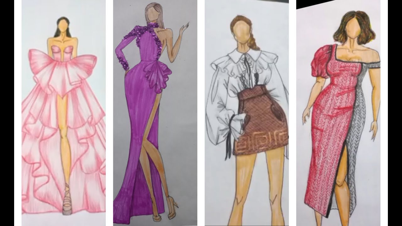 beautiful dresses| some dress design| fashion illustration| easy design ...