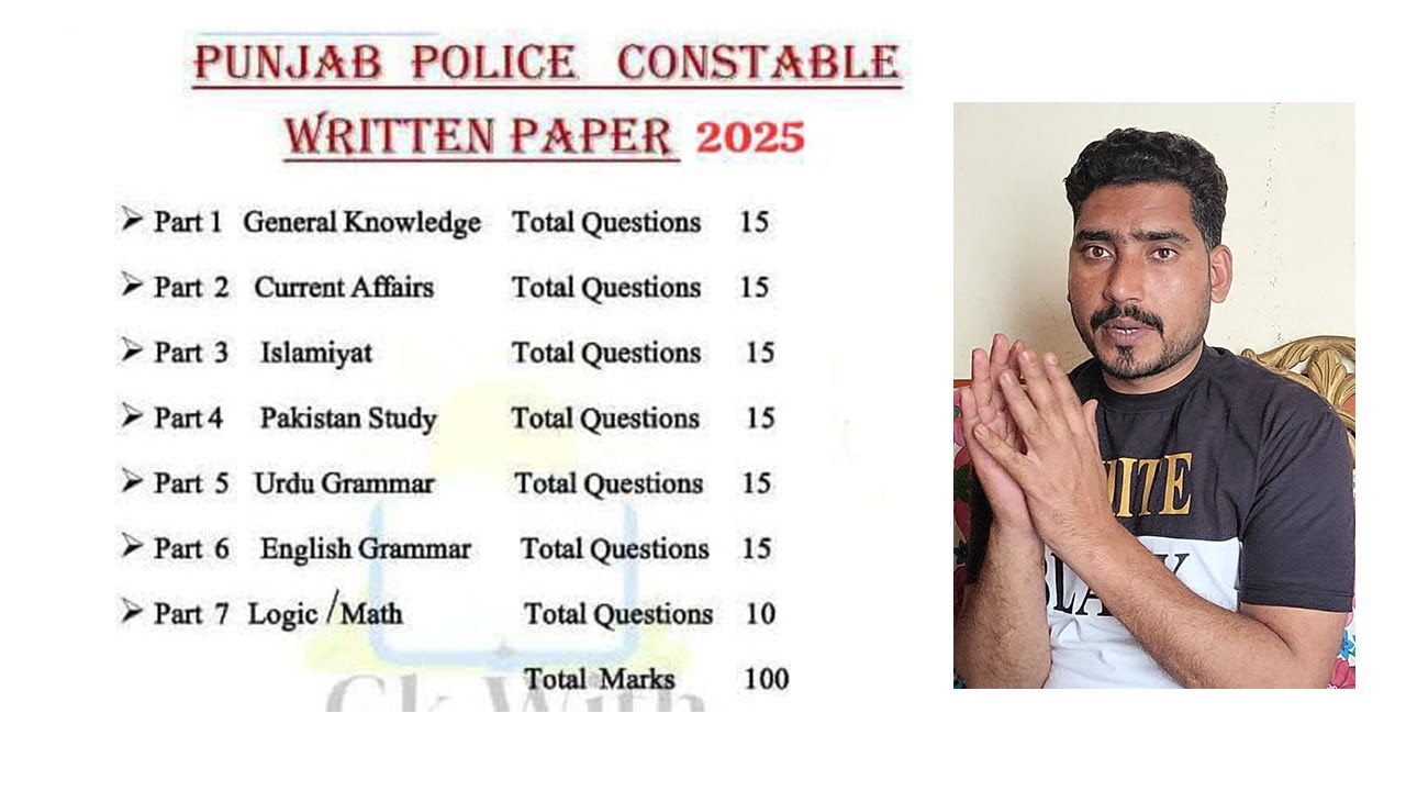 punjab police constable | lady constable written paper schedule 2025 ...