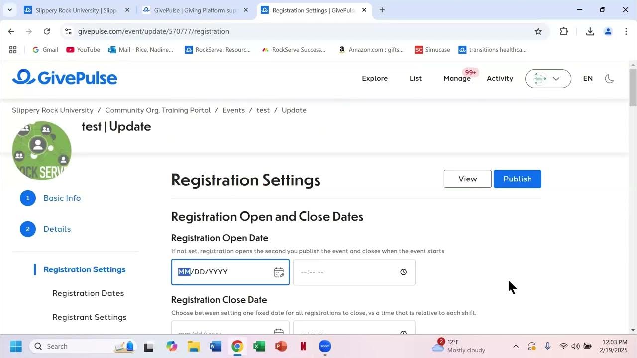 How to create an event on GivePulse (Community Org) - YouTube