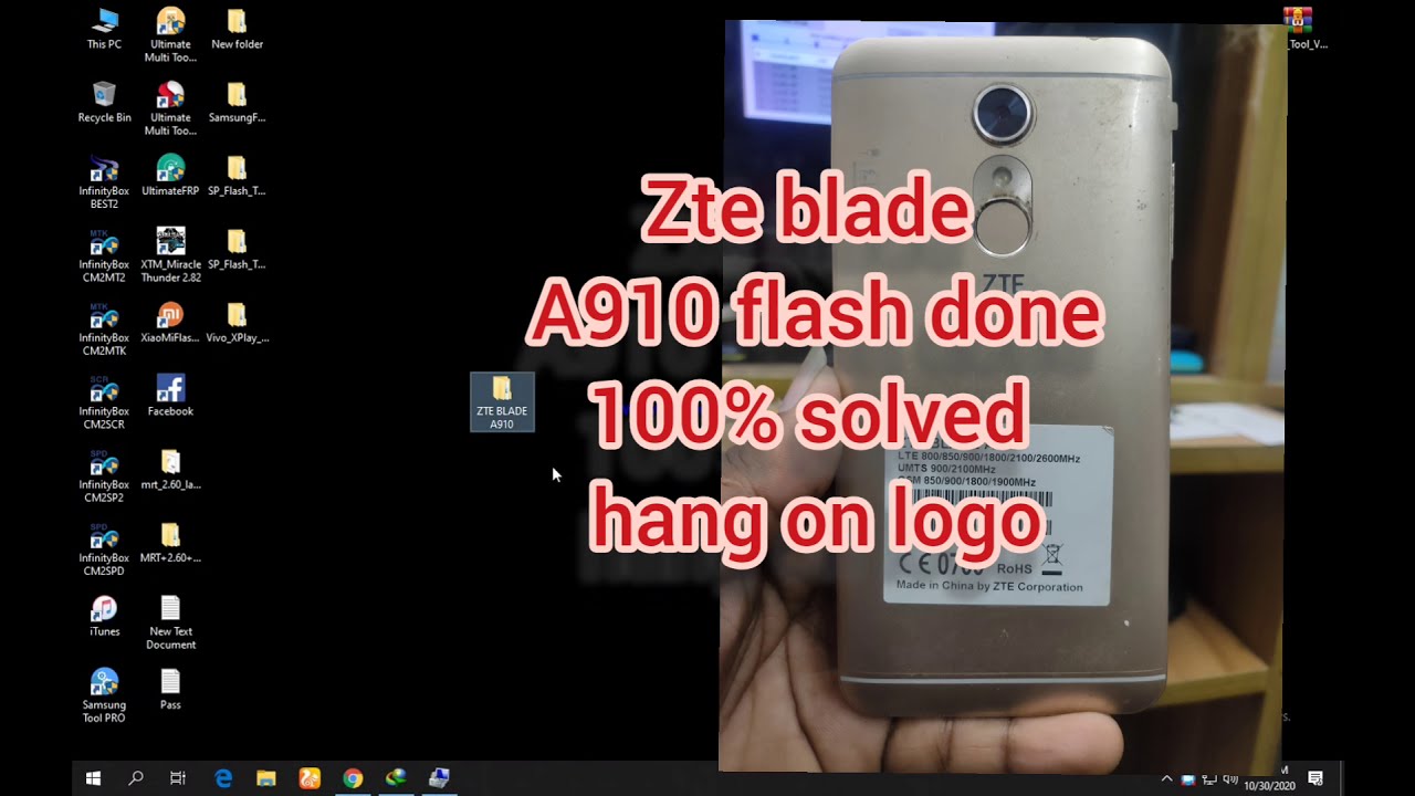 ZTE BLADE A910 hang on logo fixed by flashing firmware - YouTube