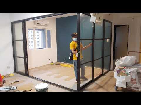 analok aluminum sliding glass door partition | Project 1 | - YouTube
