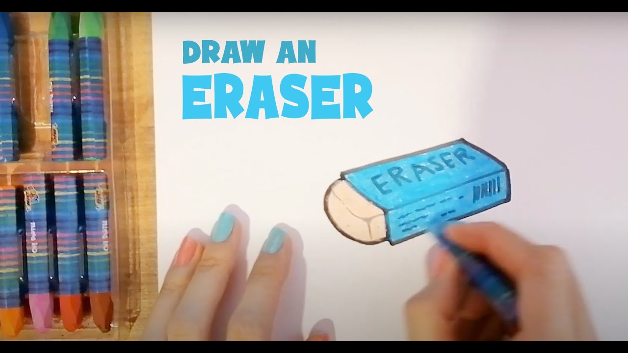 HOW TO DRAW AN ERASER - OIL PASTEL & MARKERS -EASY DRAWING STEP BY STEP ...