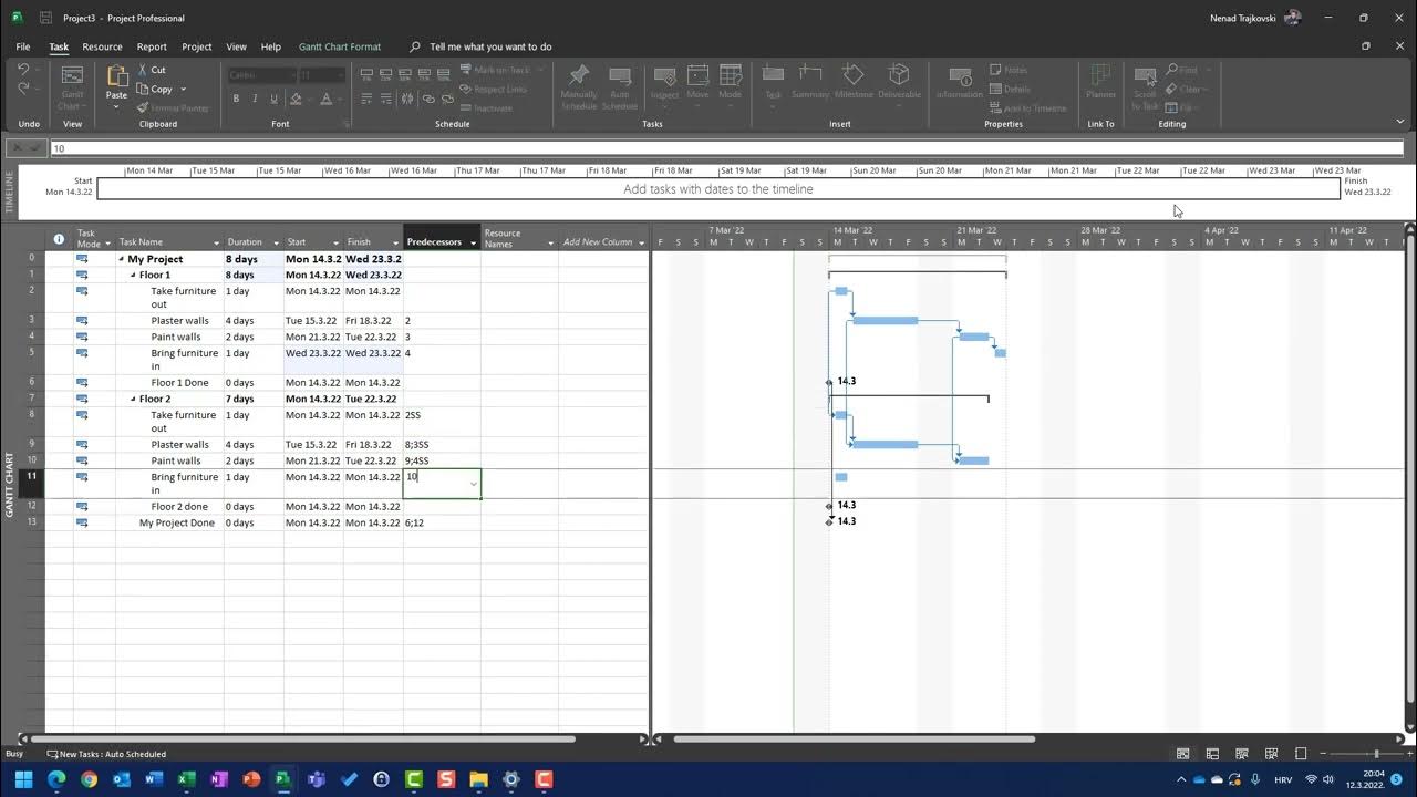 9. Different types of predecessors - Microsoft Project Online Desktop ...