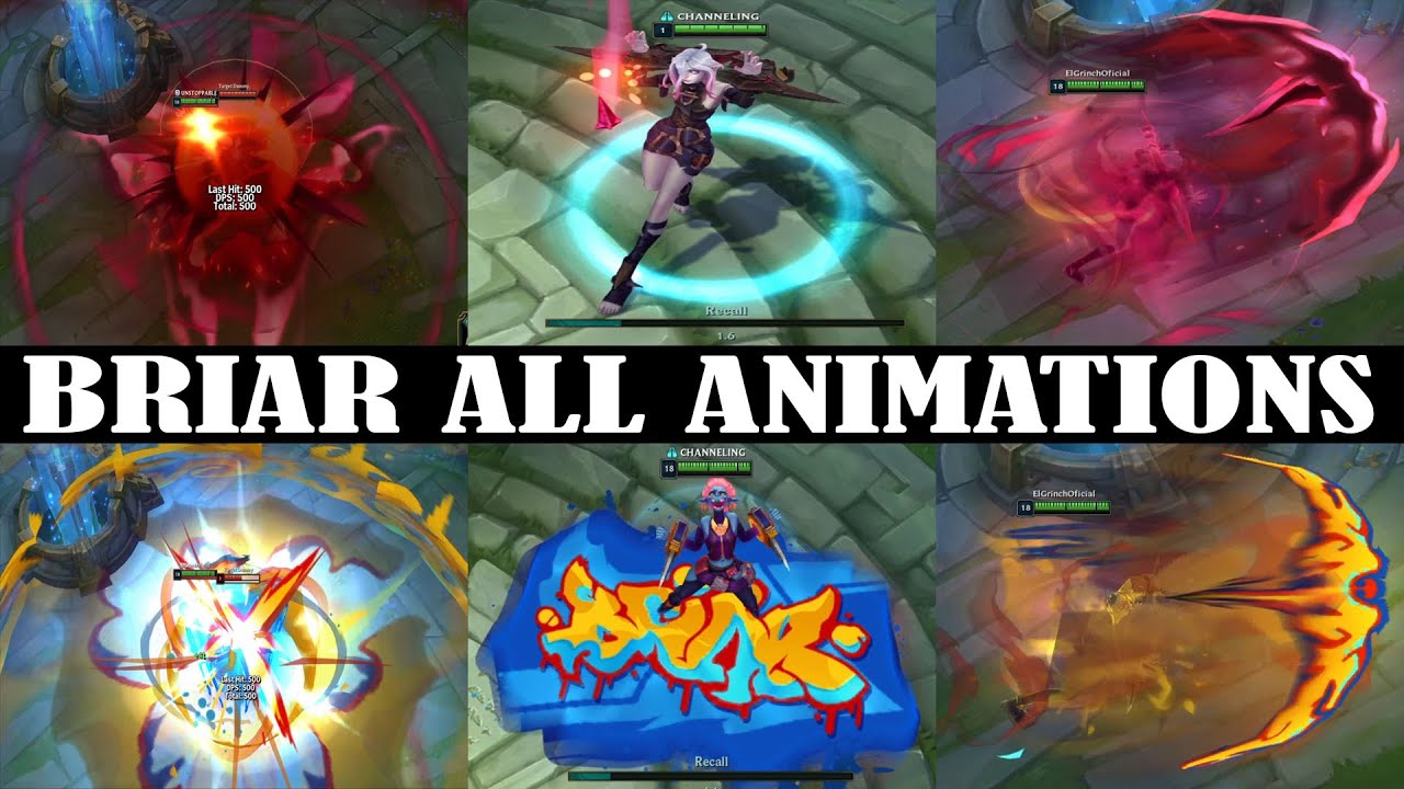 BRIAR ALL ANIMATIONS (SKINS) | LEAGUE OF LEGENDS - YouTube