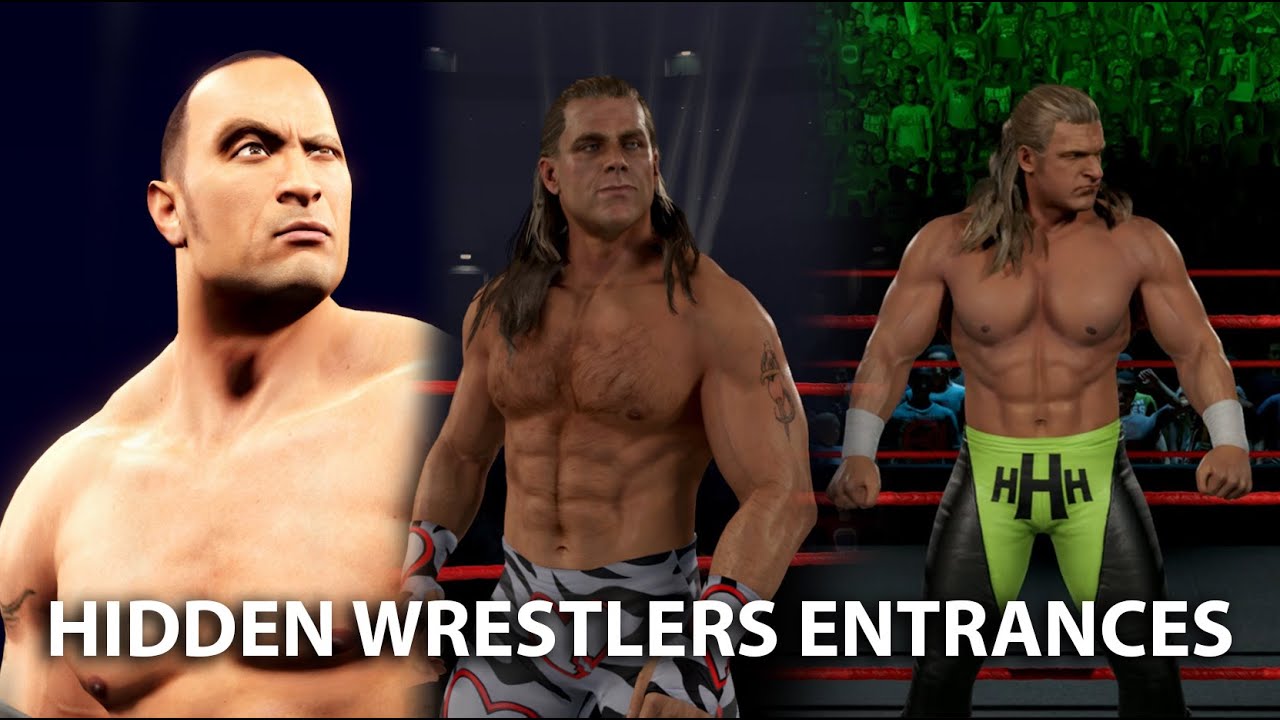 WWE 2K23 - Hidden Wrestlers Entrances (The Rock '98, HBK '97, Triple H ...
