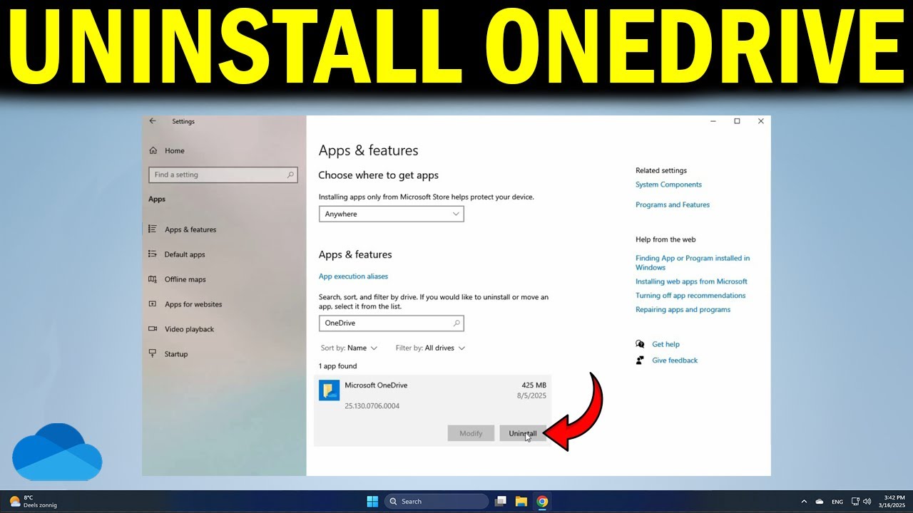 How To Uninstall OneDrive from Windows 11/10 - YouTube