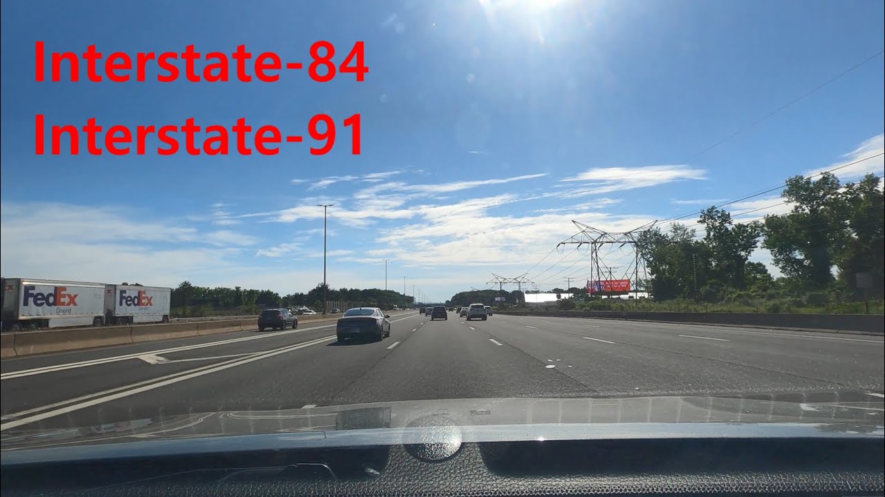 [4K] Interstate-84 to Interstat-91 South Bound #connecticut #hartford # ...