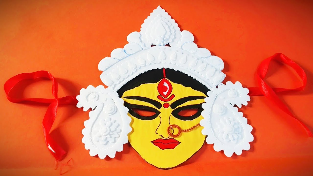 maa durga mask | durga mask craft | durga maa face mask - YouTube