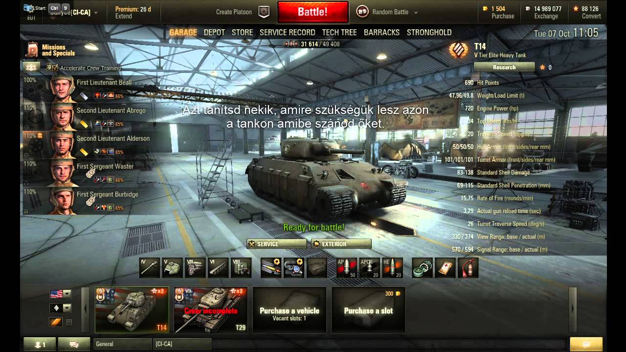 World of Tanks | Elemzés - T14 Prémium nehéz harckocsi - YouTube