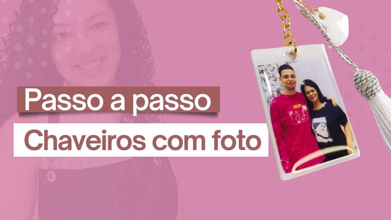 Como fazer chaveiro com foto passo a passo - YouTube