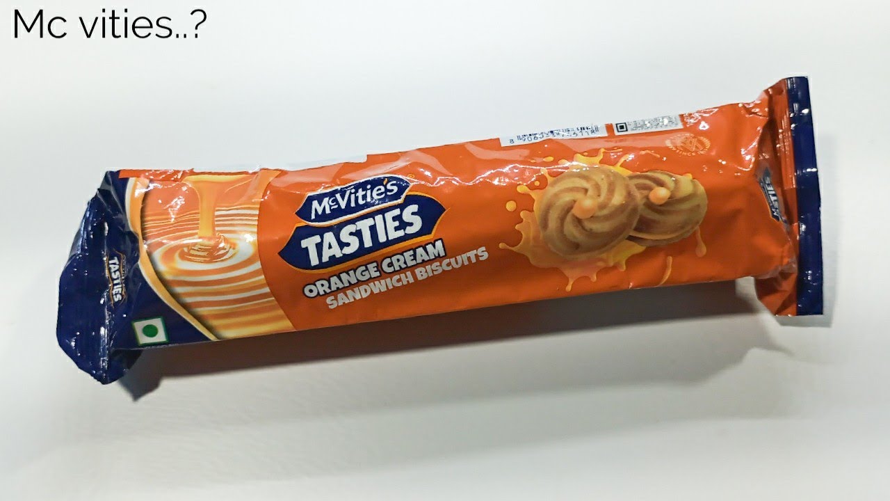 Mc vities New Tasties Orange Cream Sandwich #food #foodie - YouTube