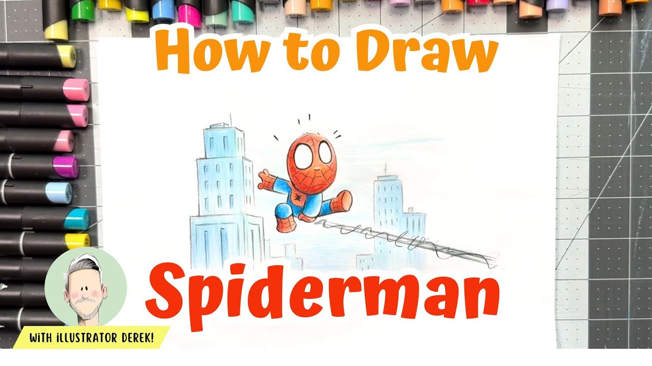 How To Draw Spiderman | Cartoon Version - YouTube