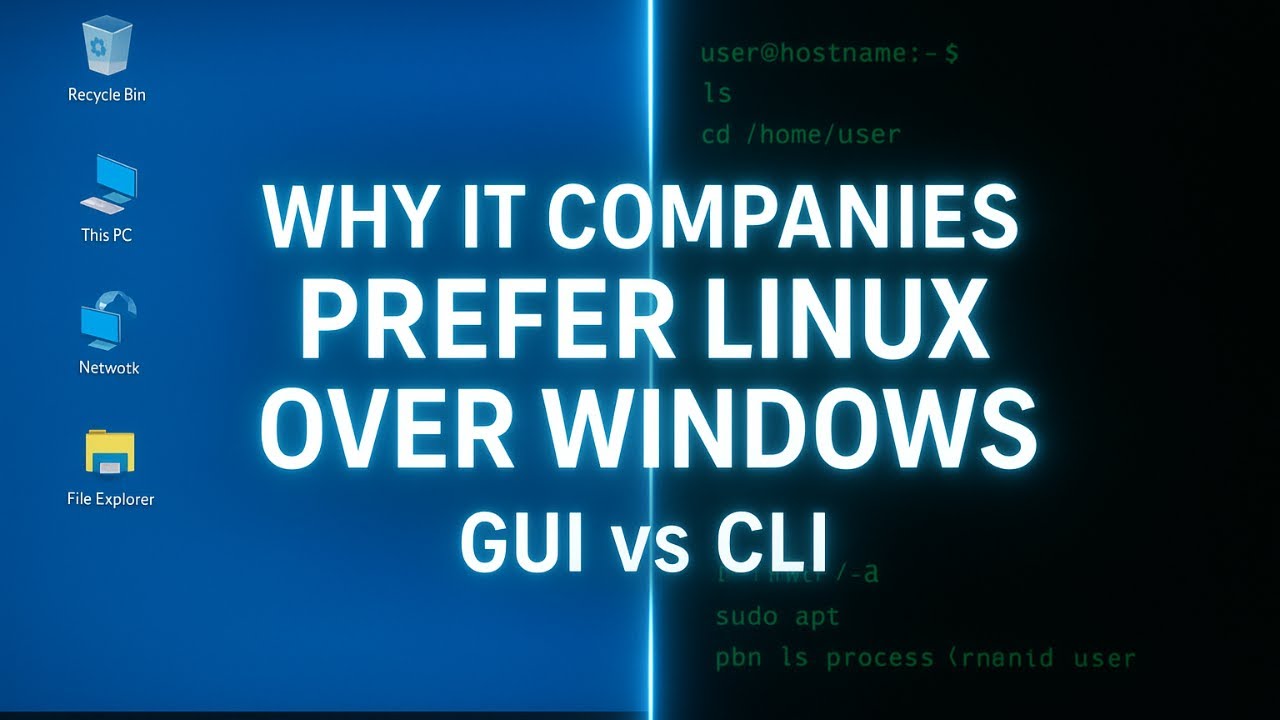 Why IT Companies Prefer Linux Over Windows | GUI vs CLI | Real-Time ...