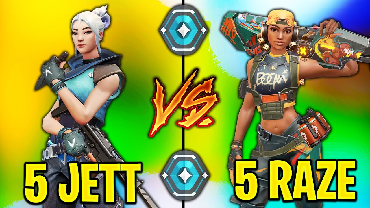 Valorant: 5 Jett VS 5 Raze Players - Who Wins? - YouTube
