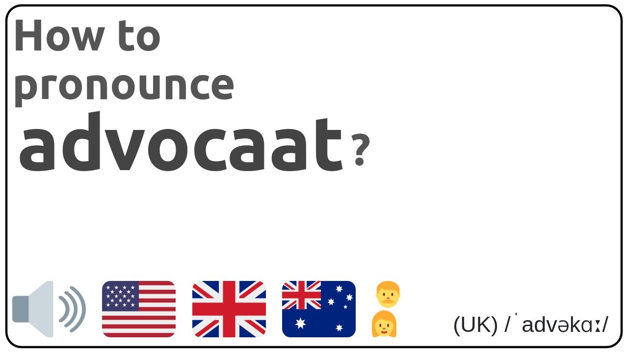 How to pronounce advocaat in english? - YouTube