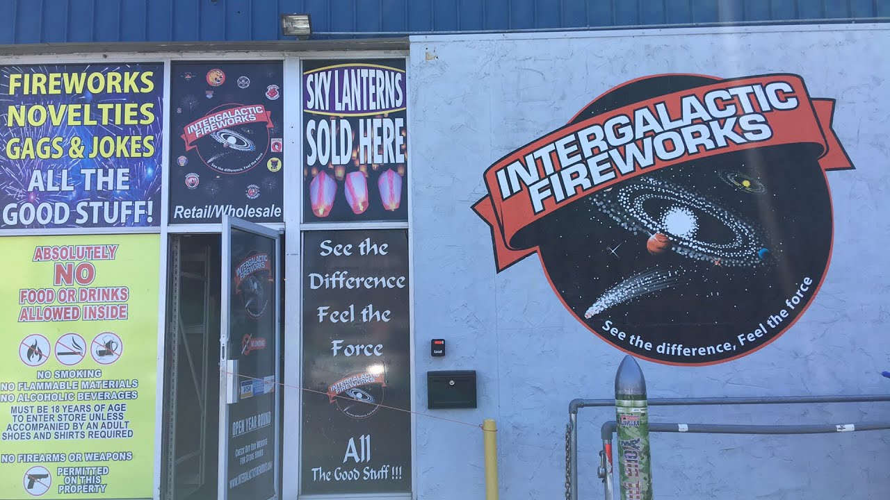 INTERGALACTIC FIREWORKS STORE WALK THROUGH - YouTube