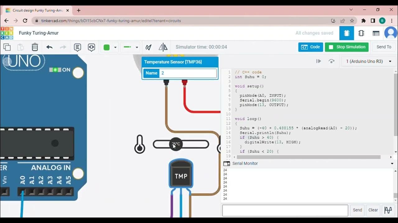 Tinkercad || Sensor Suhu dengan DC Motor - Simulasi - YouTube