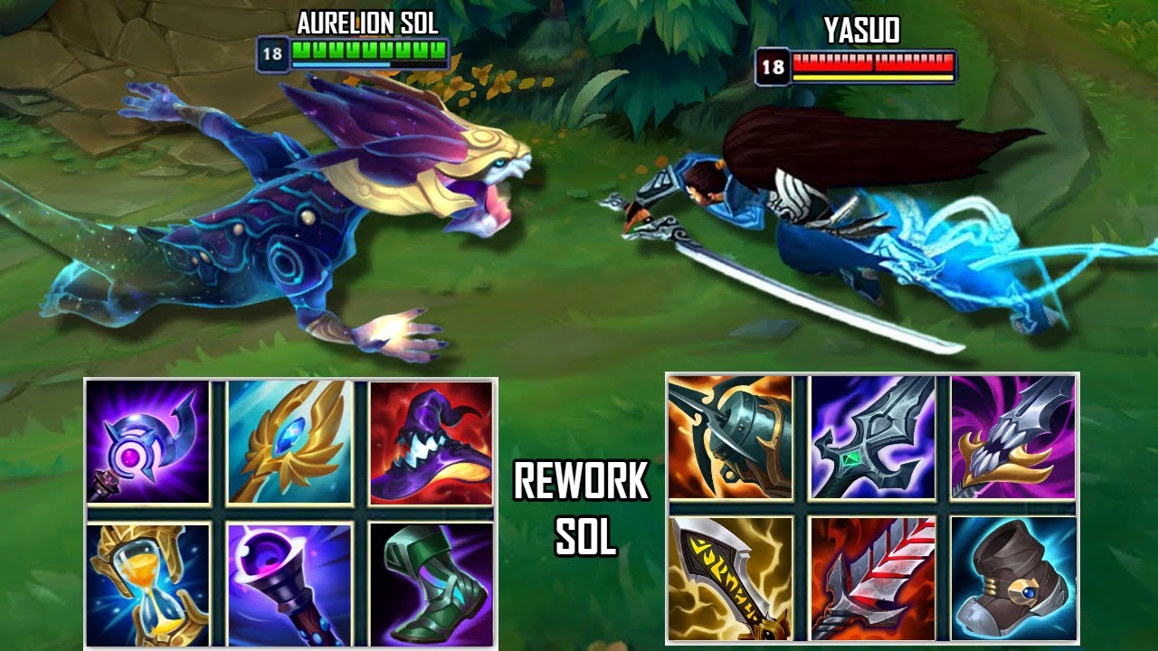 Rework Aurelion Sol Vs Yasuo Full Build Fights And Best Moments Youtube