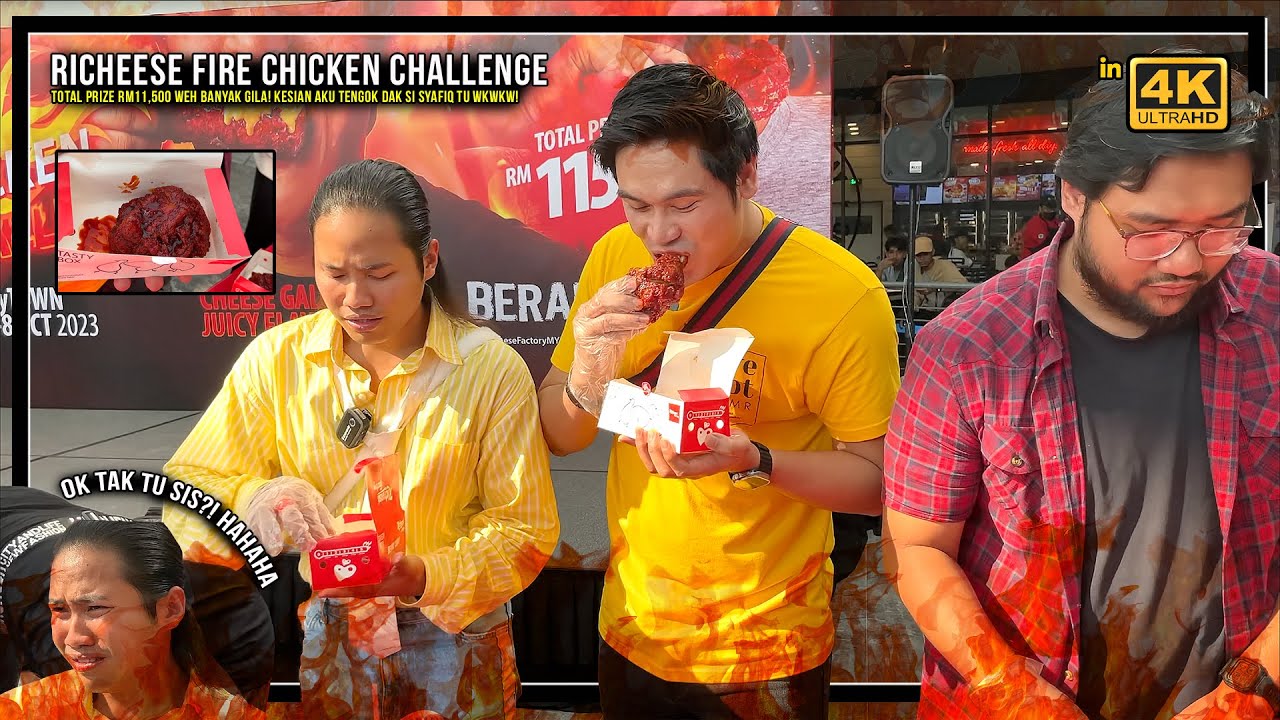 aku join RICHEESE FIRE CHICKEN CHALLENGE LEVEL 5 (level pedas namaty ...