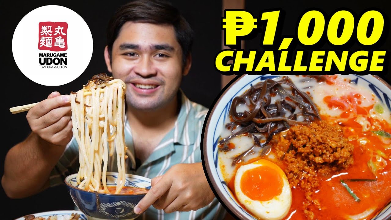 ₱1,000 Japanese Food Challenge at Marugame Udon! - YouTube