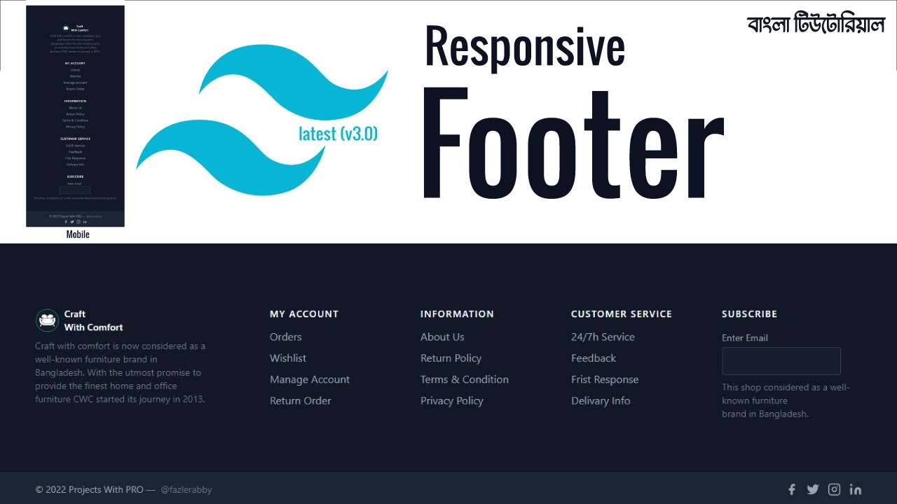 Simple Responsive Tailwind Footer YouTube Simple Responsive Tailwind Footer YouTube