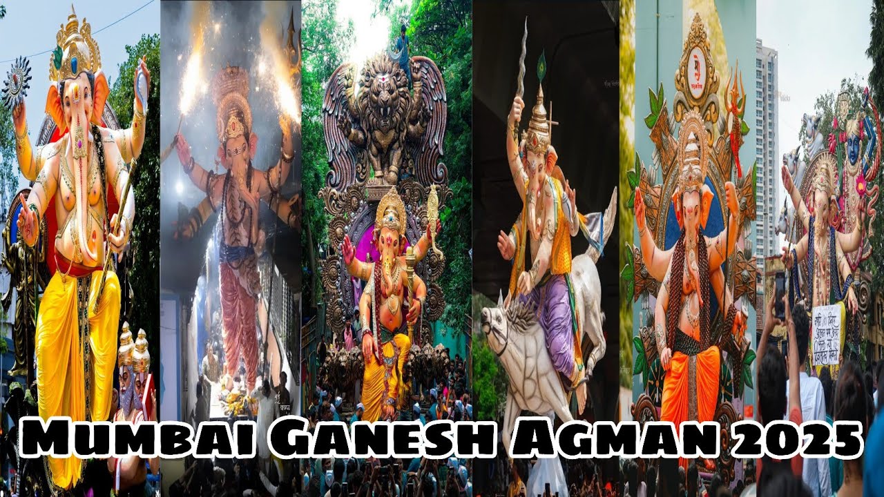 TOP 10 MUMBAI GANESH AGMAN 2025#ganeshagman #lalbaughcharaja # ...