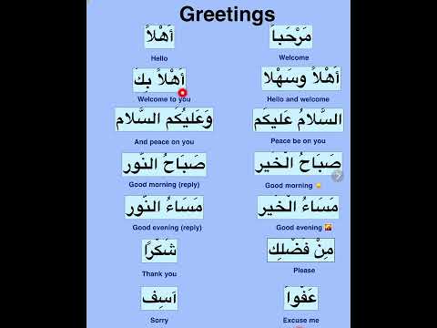 The most common greetings in Arabic language - YouTube