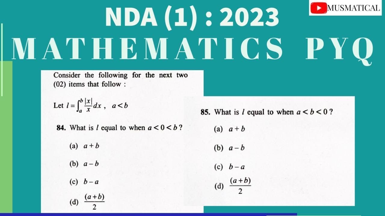 NDA (1) : 2023 MATHEMATICS PYQ - YouTube