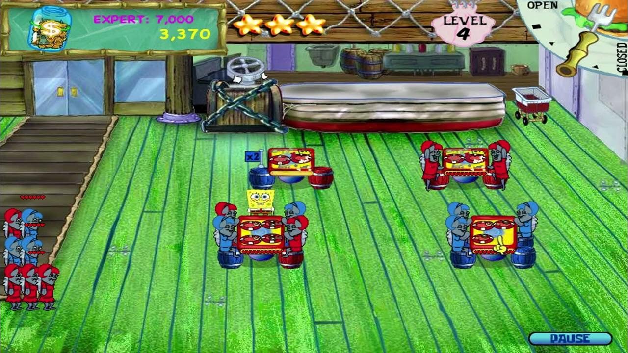 SpongeBob SquarePants Diner Dash - Level #4 - Krusty Krab IV - YouTube