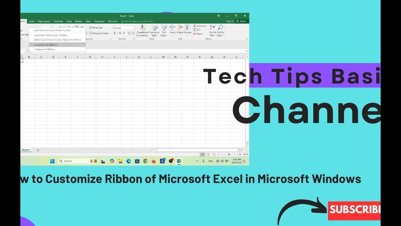 How to Customize Ribbon of Microsoft Excel in Microsoft Windows #tips # ...
